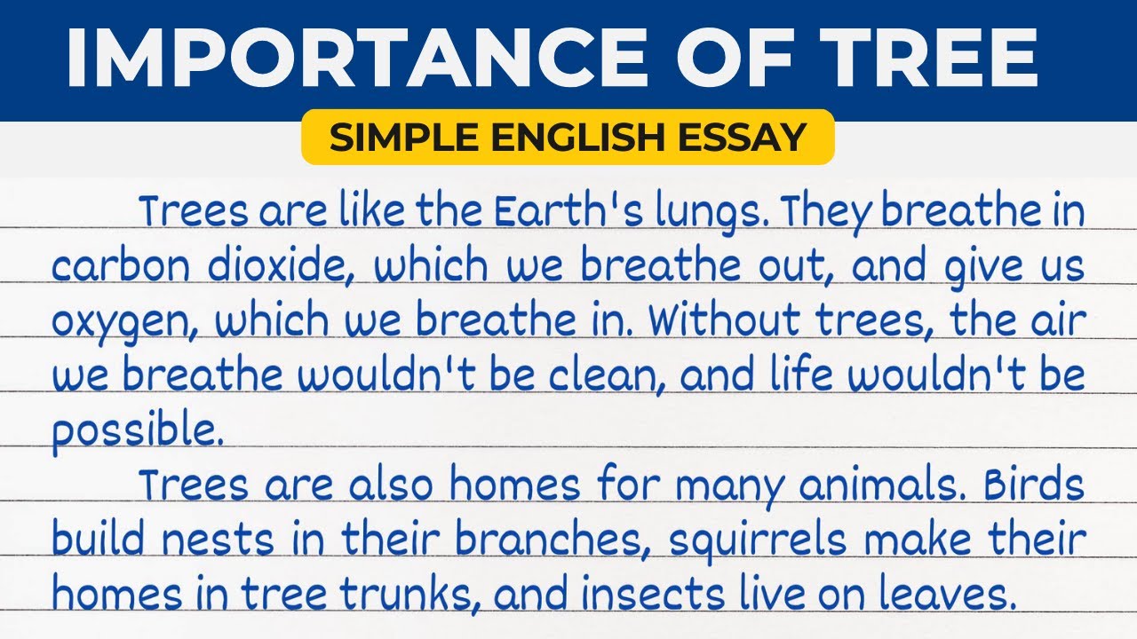 Importance Of Tree - English Essay | Simple English Essay On Importance ...