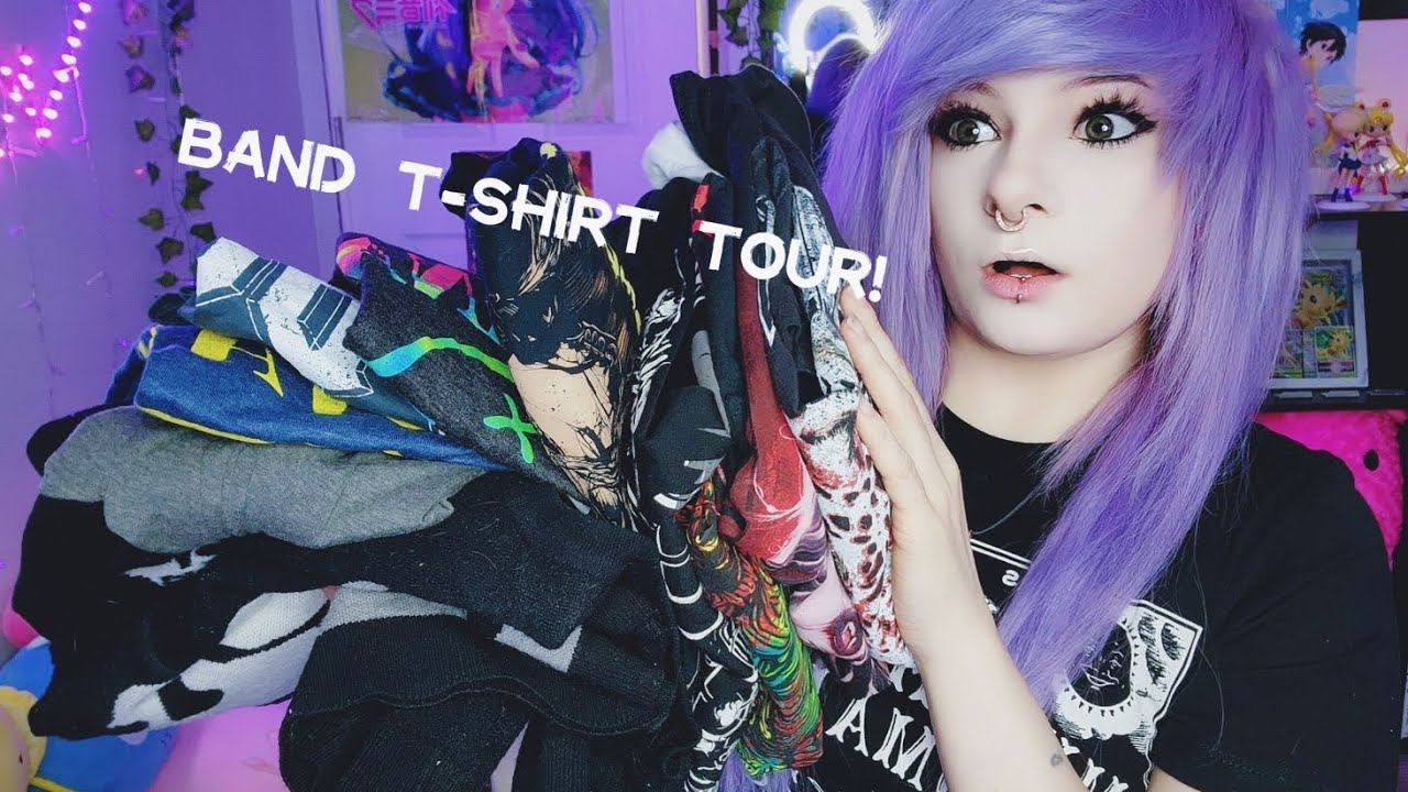 Band T-shirt Tour (emo/scene wardrobe) - YouTube