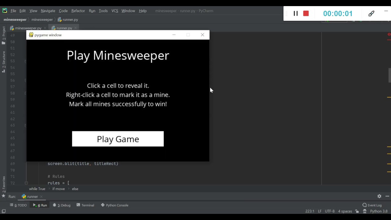 Project 1b Minesweeper” Game Cs50 Artificial Intelligence With Python Youtube
