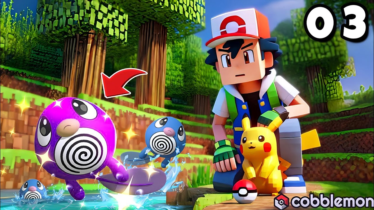 Finally!! ASH got a SHINY Pokemon | Cobblemon EP03 | Pokemon Gameplay ...
