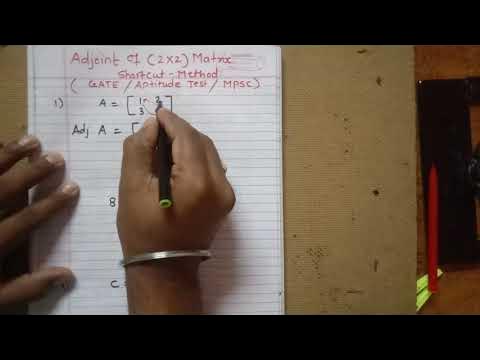 shortcut method to find adjoint of 2x2 matrix - YouTube