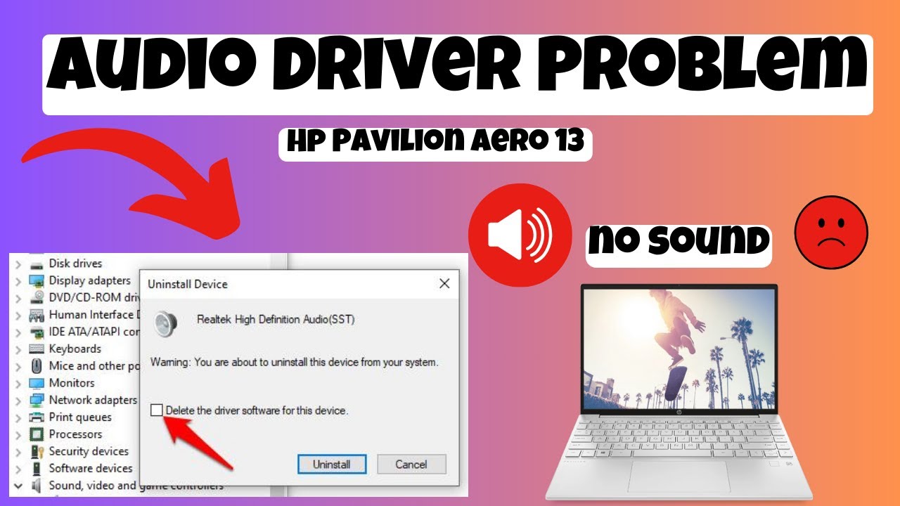 How to Fix Audio problem Hp Pavilion Aero 13 || Audio Drivers Not ...