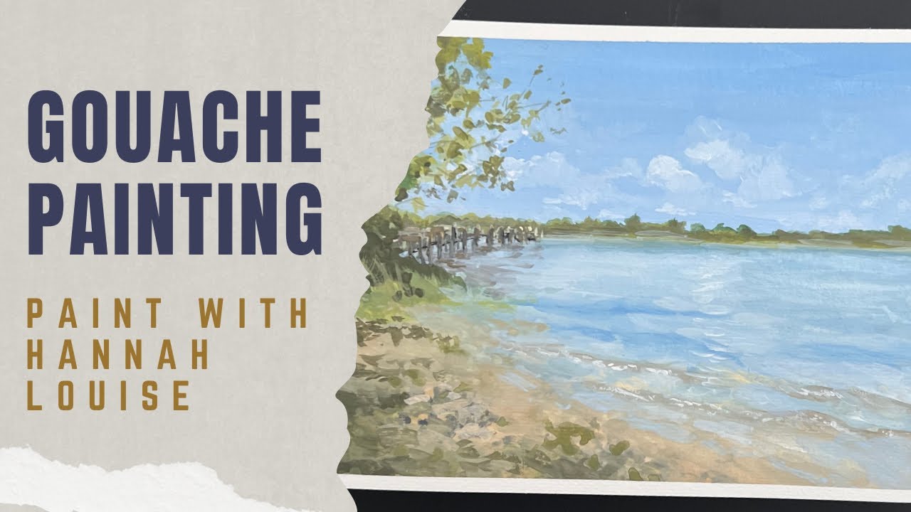 Paint with Me // gouache landscape painting - YouTube