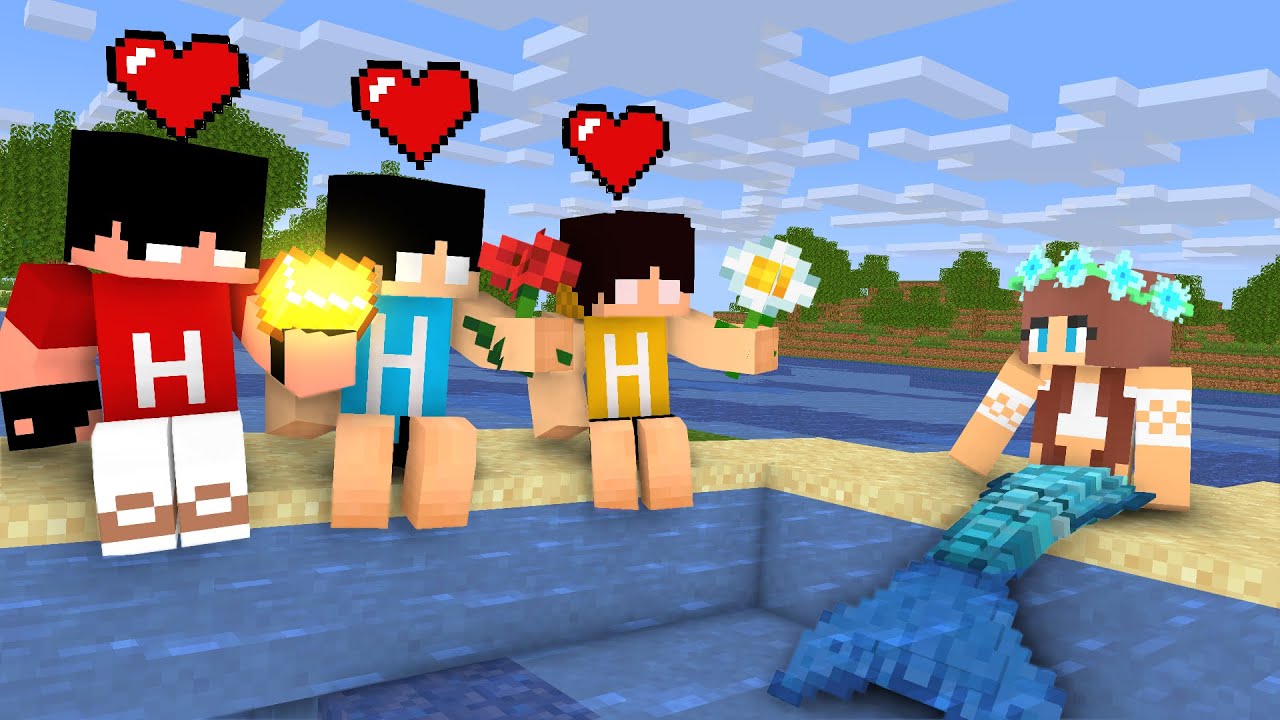 Cute Mermaid and Elemental Heeko Love Story - Minecraft Animation - YouTube