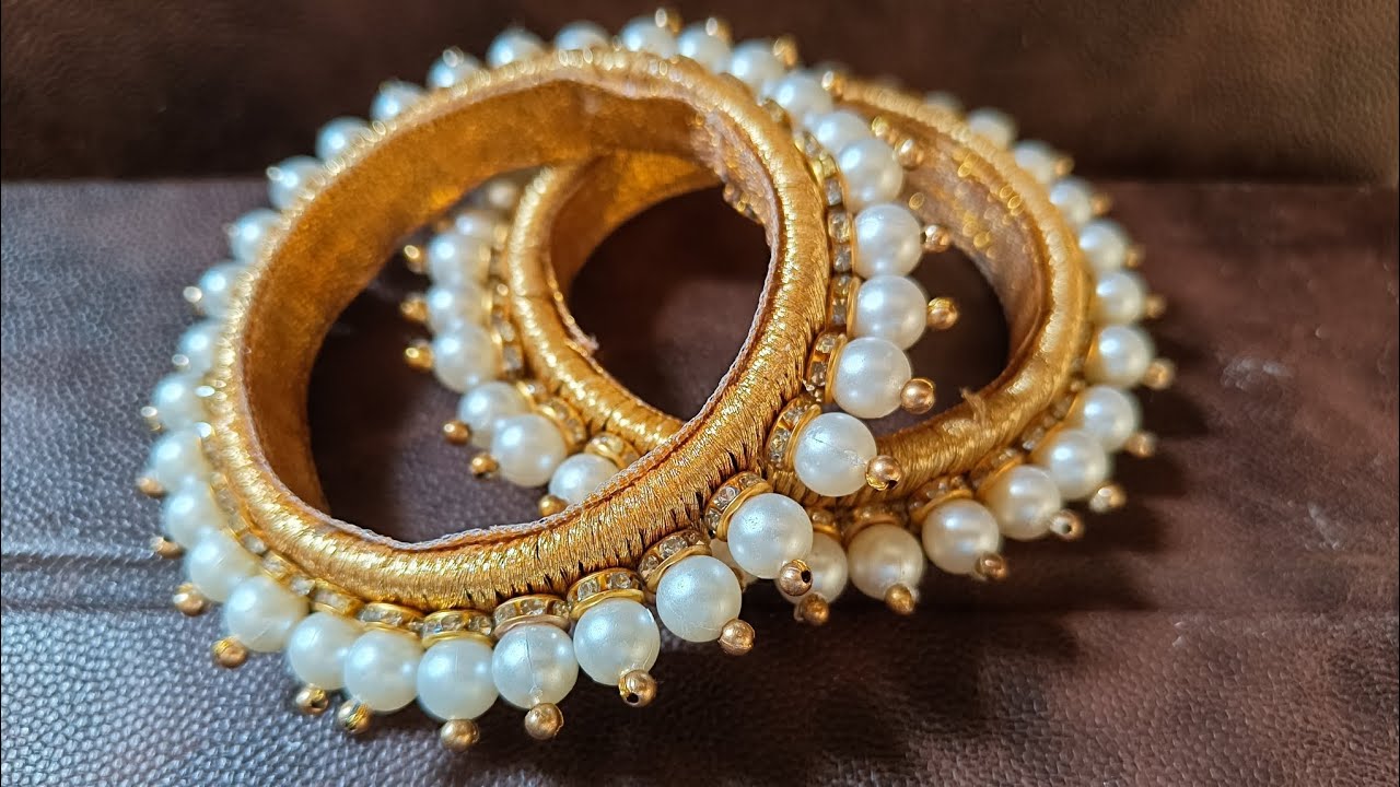 DIY/ SILK THREAD BANGLES /How to do silk thread pearl Bangles // OLD ...