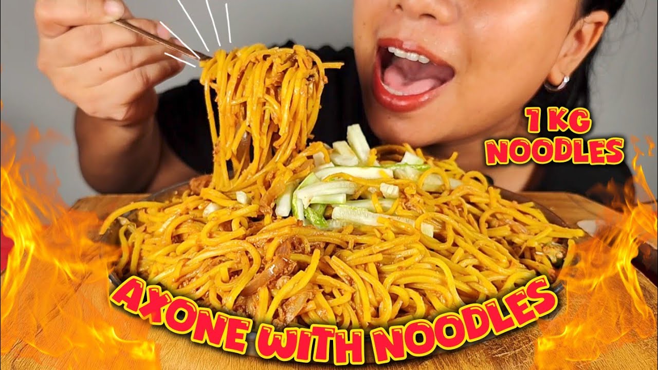 AXONE WITH NOODLES RECIPE | COOKING AND EATING AXONE WITH NOODLES | 1 ...