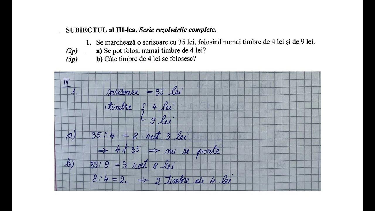 Se marcheaza o scrisoare cu 35 lei, folosind numai timbre de 4 lei si de 9 lei. - YouTube
