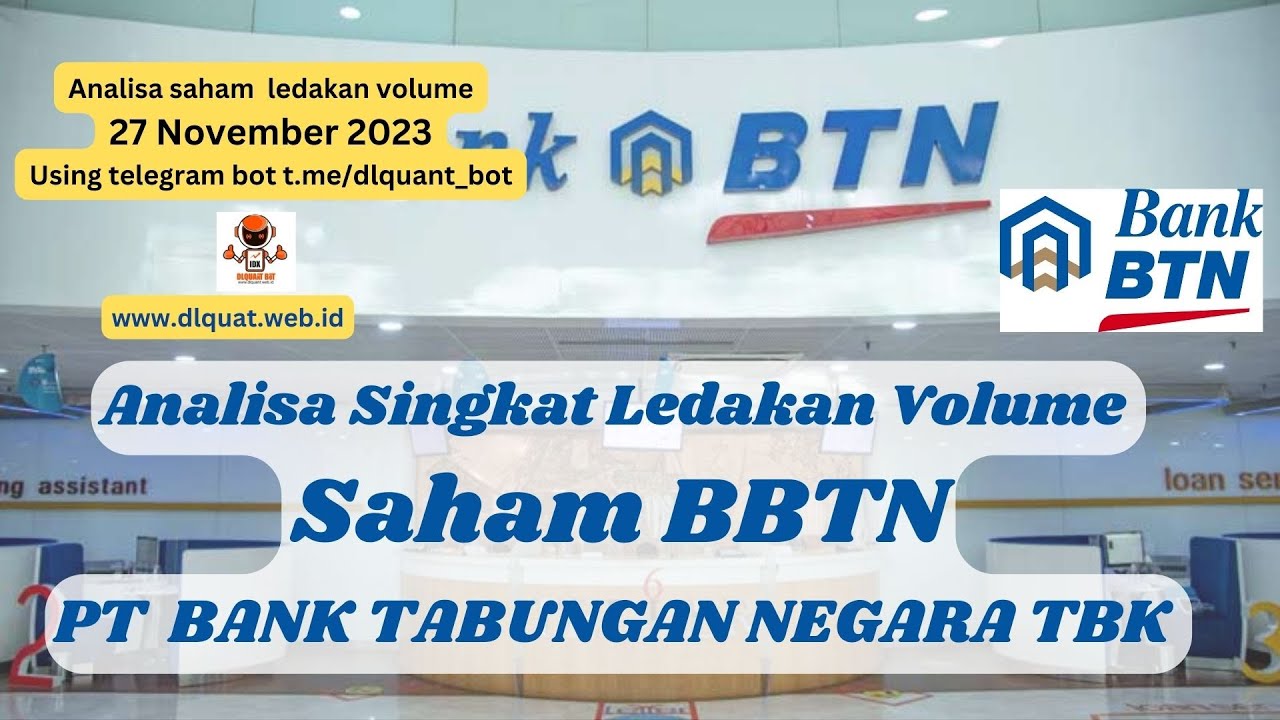 Saham Ledakan Volume BBTN, Bank Tabungan Negara, 27 November 2023 - YouTube