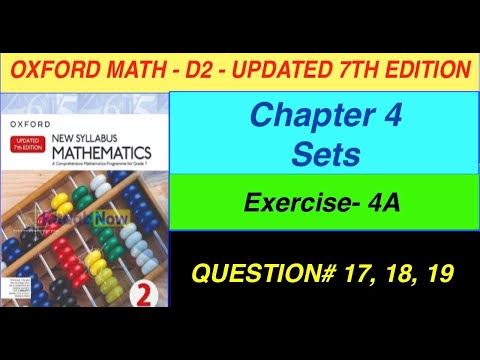 D2 Math Exercise 4A Updated 7th edition | Exercise 4A Question # 17, 18 ...