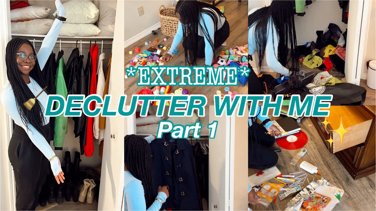 *EXTREME* DECLUTTER WITH ME//PART 1 OF MY DECLUTTERING SERIES🧹🏃🏾‍♀️🧺 ...