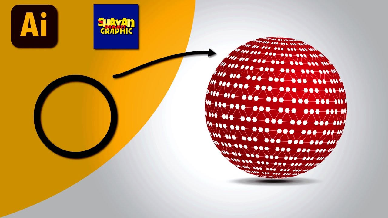 3d Boll Design In Illustrator 3d Circle Illustrator Youtube