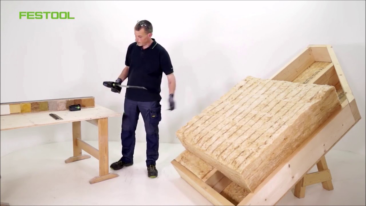 [FESTOOL ISC240] Cordless insulating-material saw | Cutting between ...