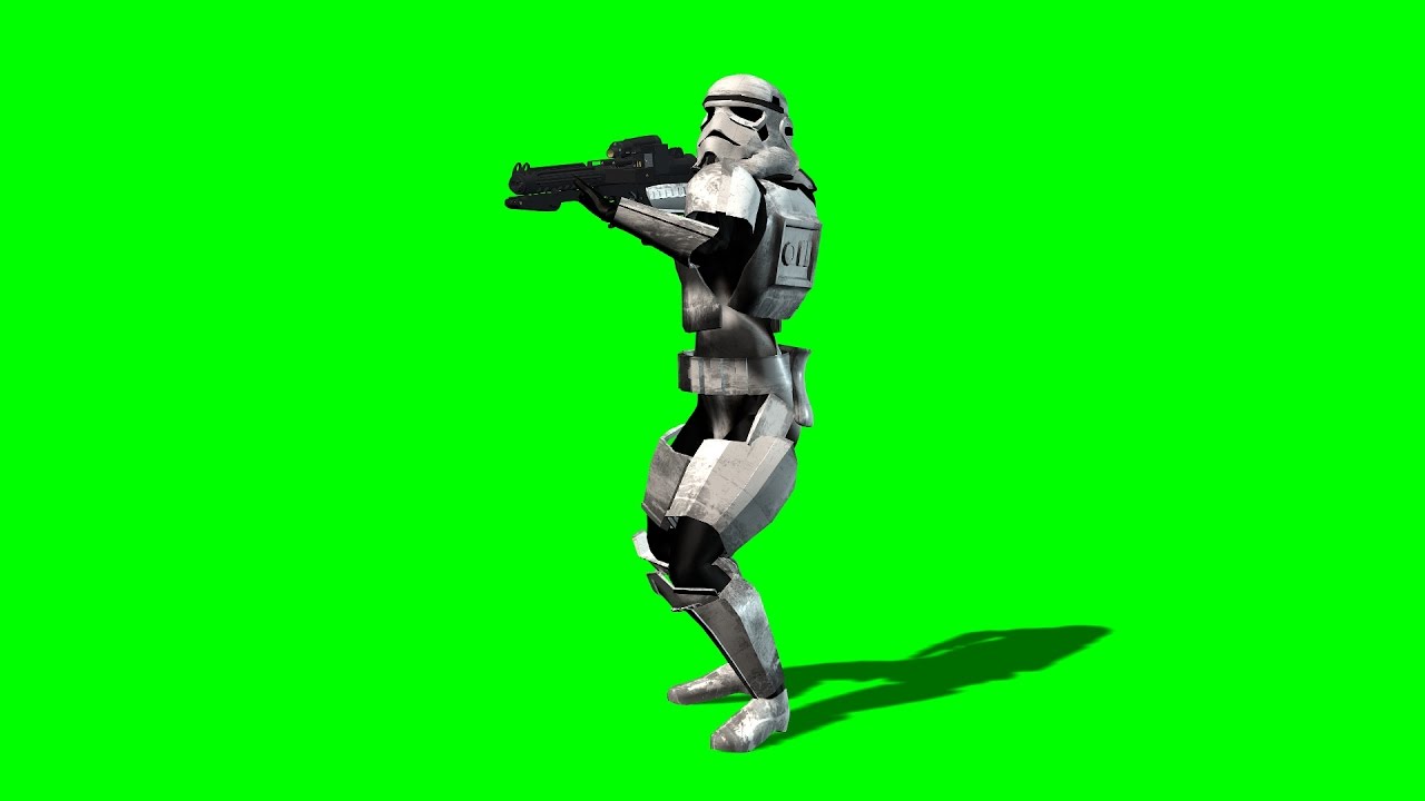 Star Wars storm trooper firing a weapon 7 different views - green ...