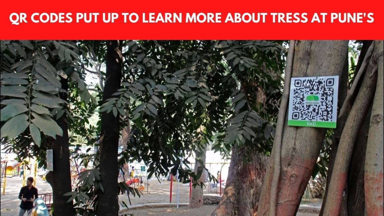 qr codes put up to learn more about tress at pune's empress garden ...