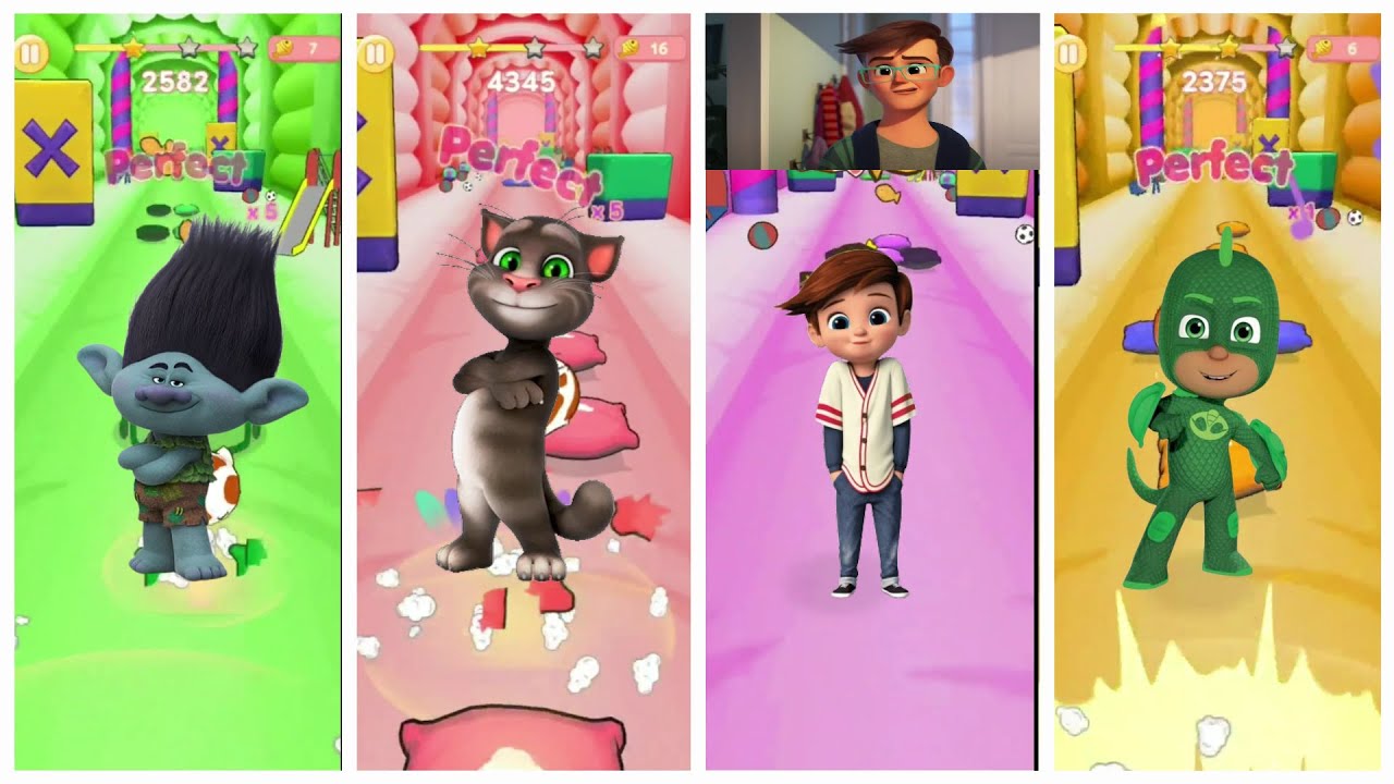 Trolls vs Tommy vs The Baby Boss vs PJ MASKS FLYING FACTORY Fight - YouTube