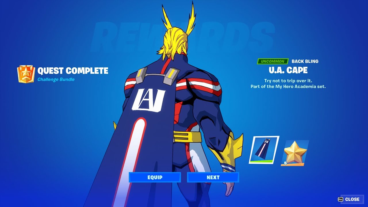 How to Unlock U.A. CAPE Backbling in Fortnite (Full Guide) | My Hero ...