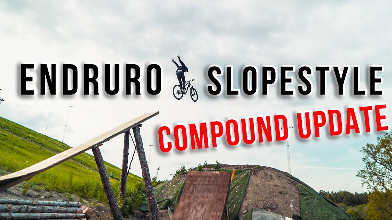 MTB ENDURO SESSION ON HUGE SLOPESTYLE JUMPS! *Compound update* - YouTube