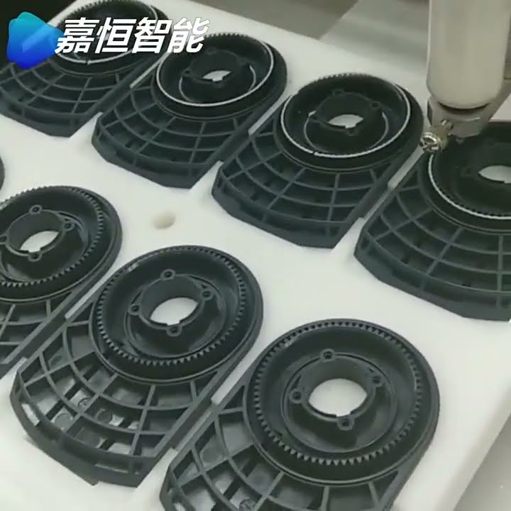 Three axis fully automatic dispensing machine, needle cylinder gluing machine - YouTube