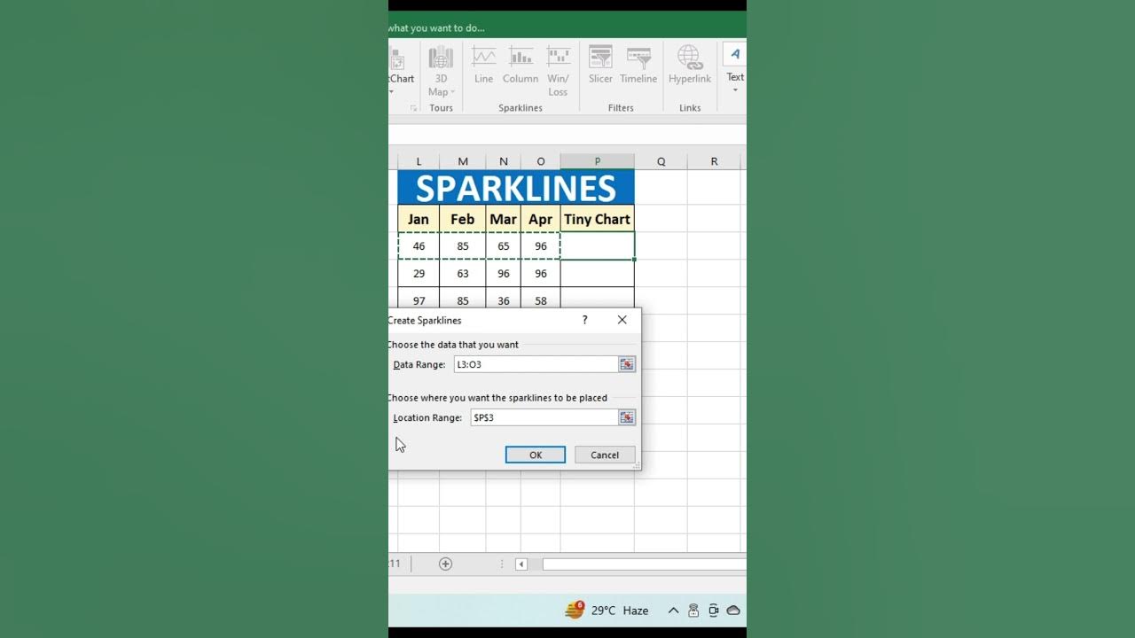 Excel Tamil | How to Create Sparklines in Excel | Tiny Chart - YouTube