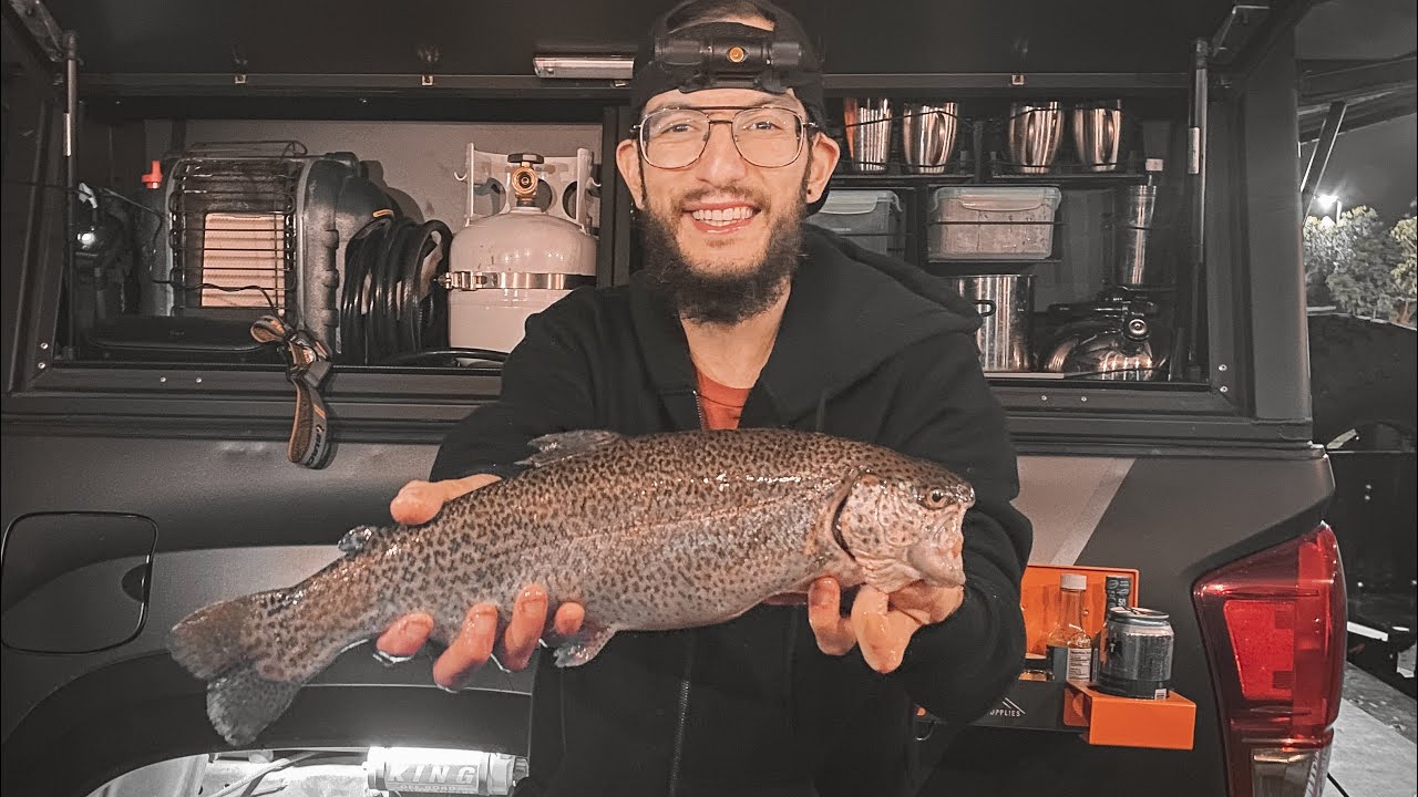 Fresh Rainbow Trout At Camp | Catch And Cook - YouTube
