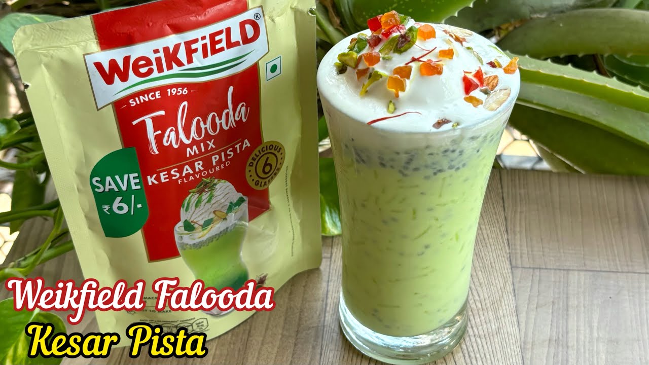 Weikfield Falooda Mix Kesar Pista Flavour | How to make Weikfield Kesar ...