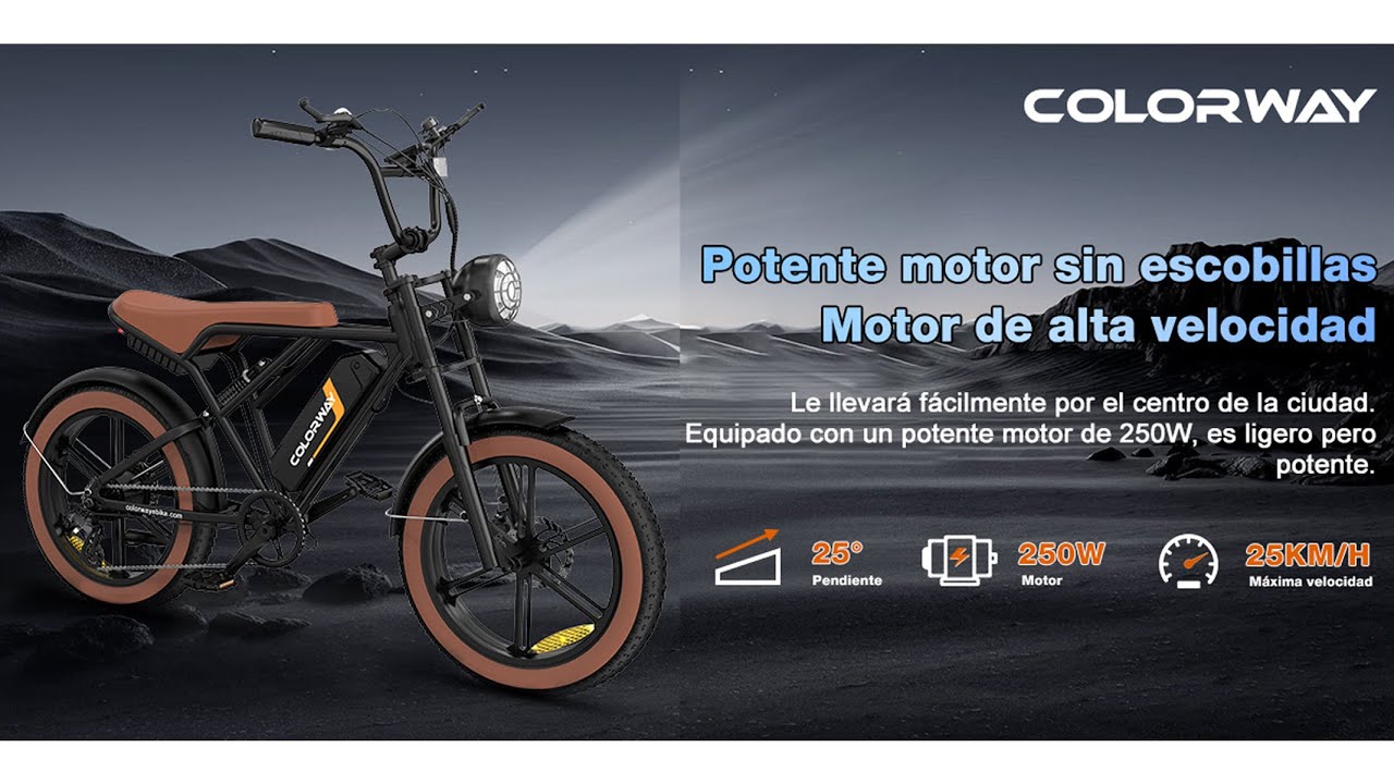 COLORWAY BK29 Bicicleta eléctrica de 20 Pulgadas, con Motor de 250W y ...