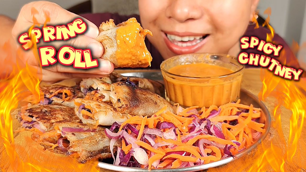 SPRING ROLL RECIPE | SPRING ROLL | COOKING AND EATING SPRING ROLL WITH ...