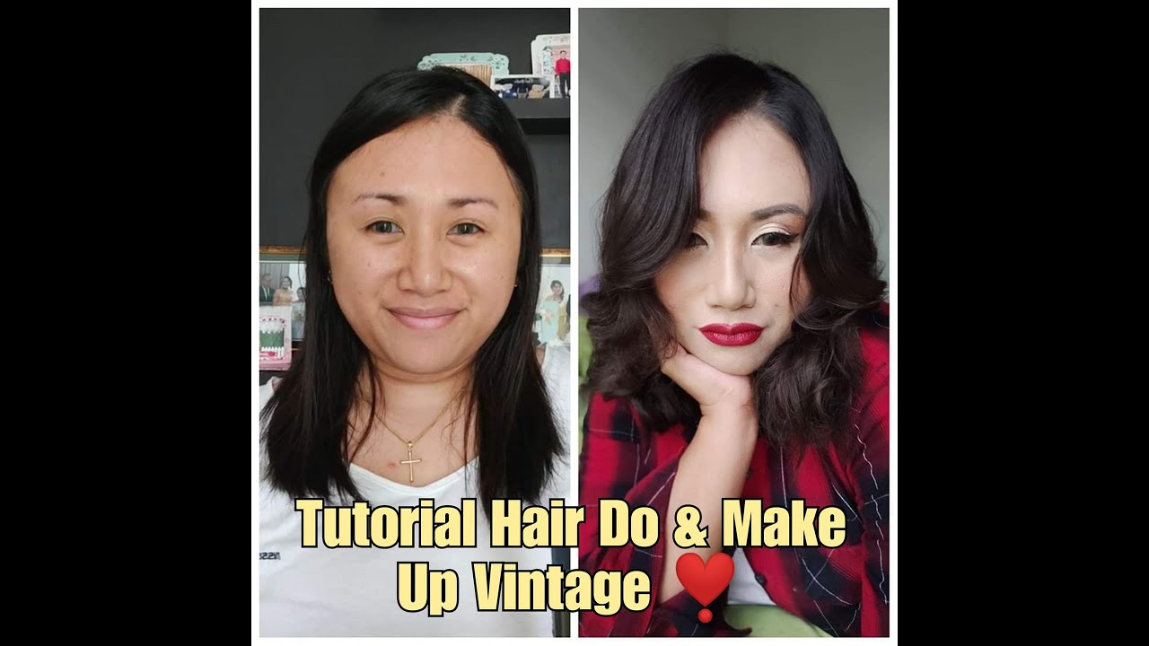 Tutorial Make Up & Hair Do Vintage || Vintage Makeup Tutorial - YouTube