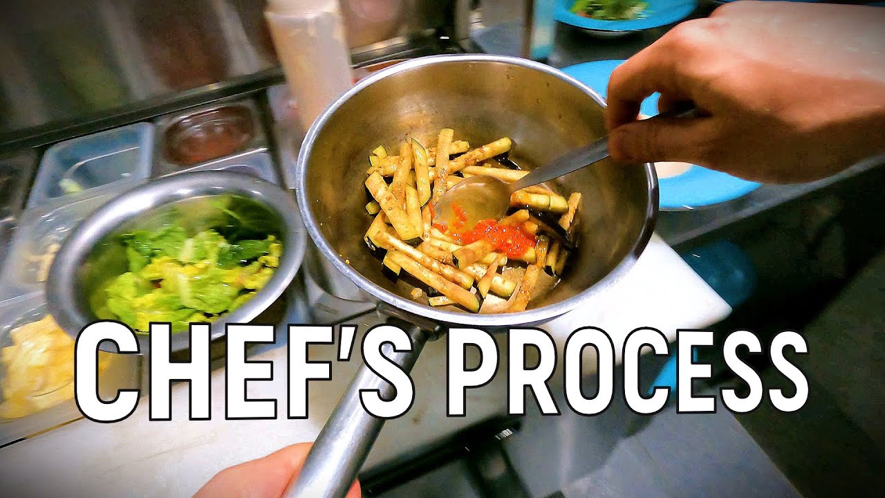 Restaurant kitchen: the process of cooking dishes from the inside (POV ...