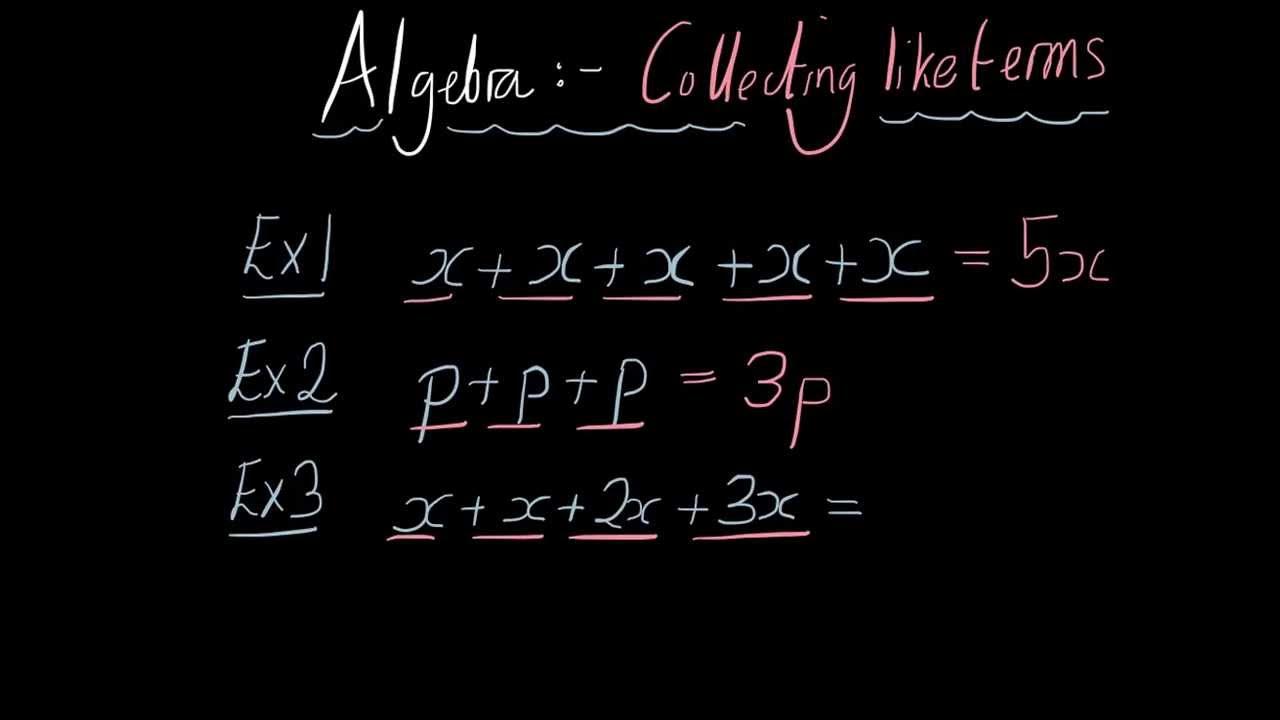 Algebra-collecting like terms - YouTube