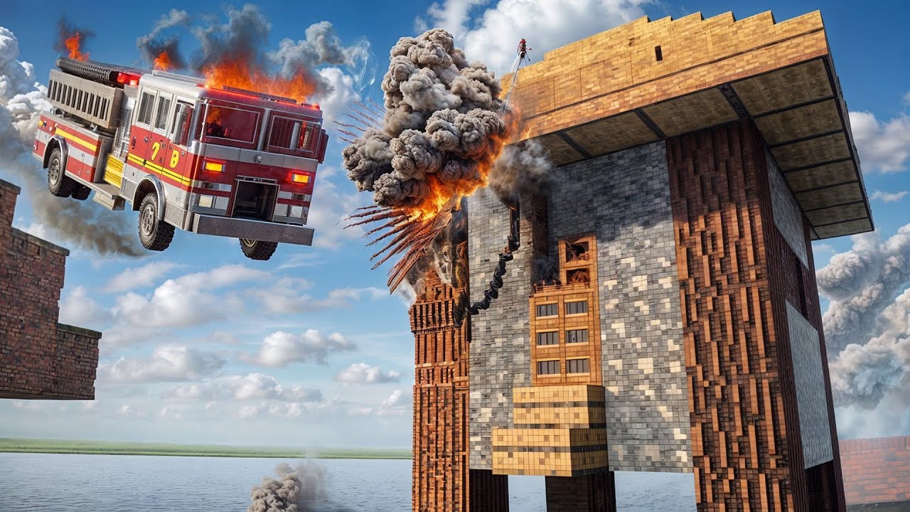 Emergency Vehicles vs. Minecraft Village | Teardown - YouTube