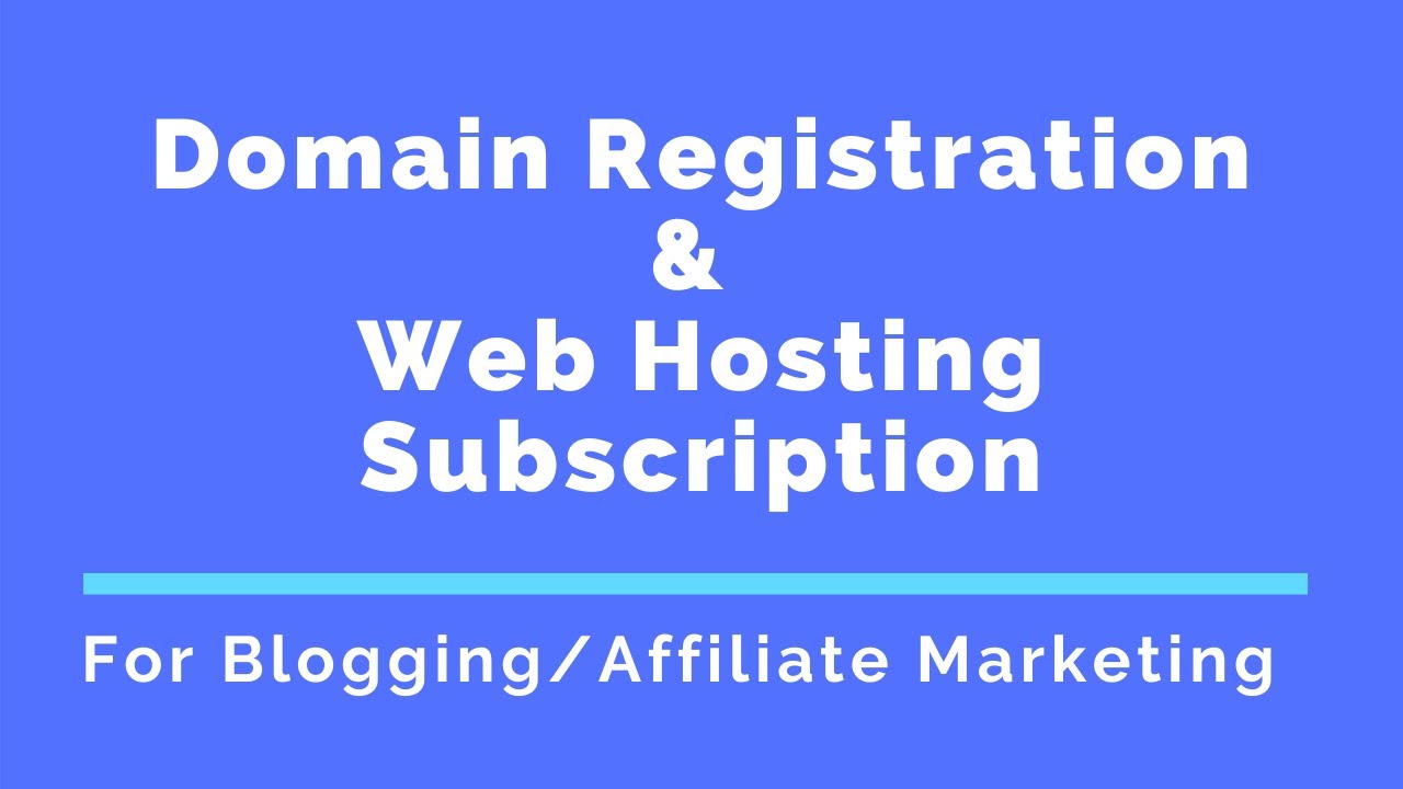 Domain Registration and Web Hosting Subscription - YouTube