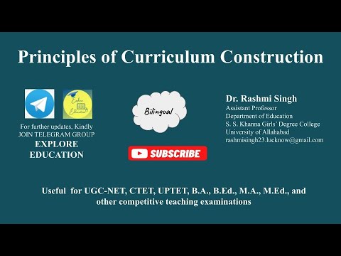 Principles of Curriculum Construction - YouTube