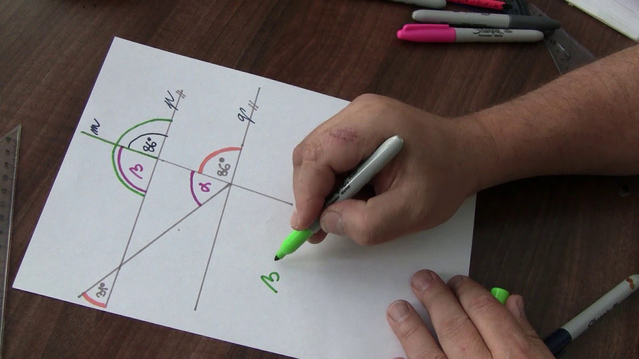 7.roč. - Uhly – susedné, vrcholové, striedavé, súhlasné pr. 3 - YouTube