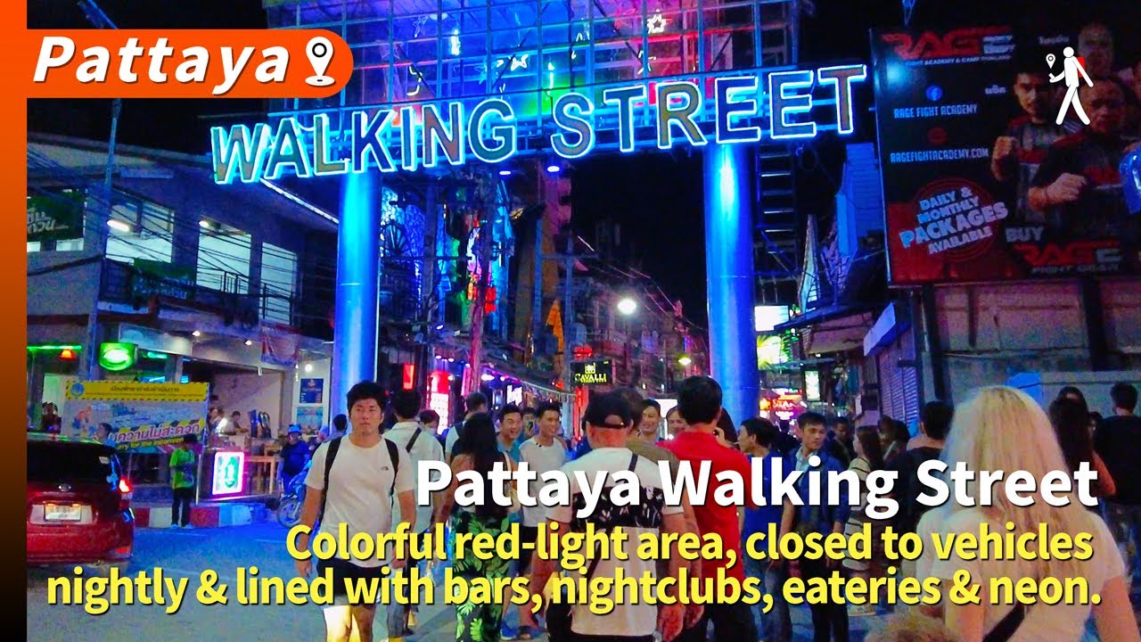 Pattaya Walking Street - Pedestrian avenue known for nightlife - YouTube