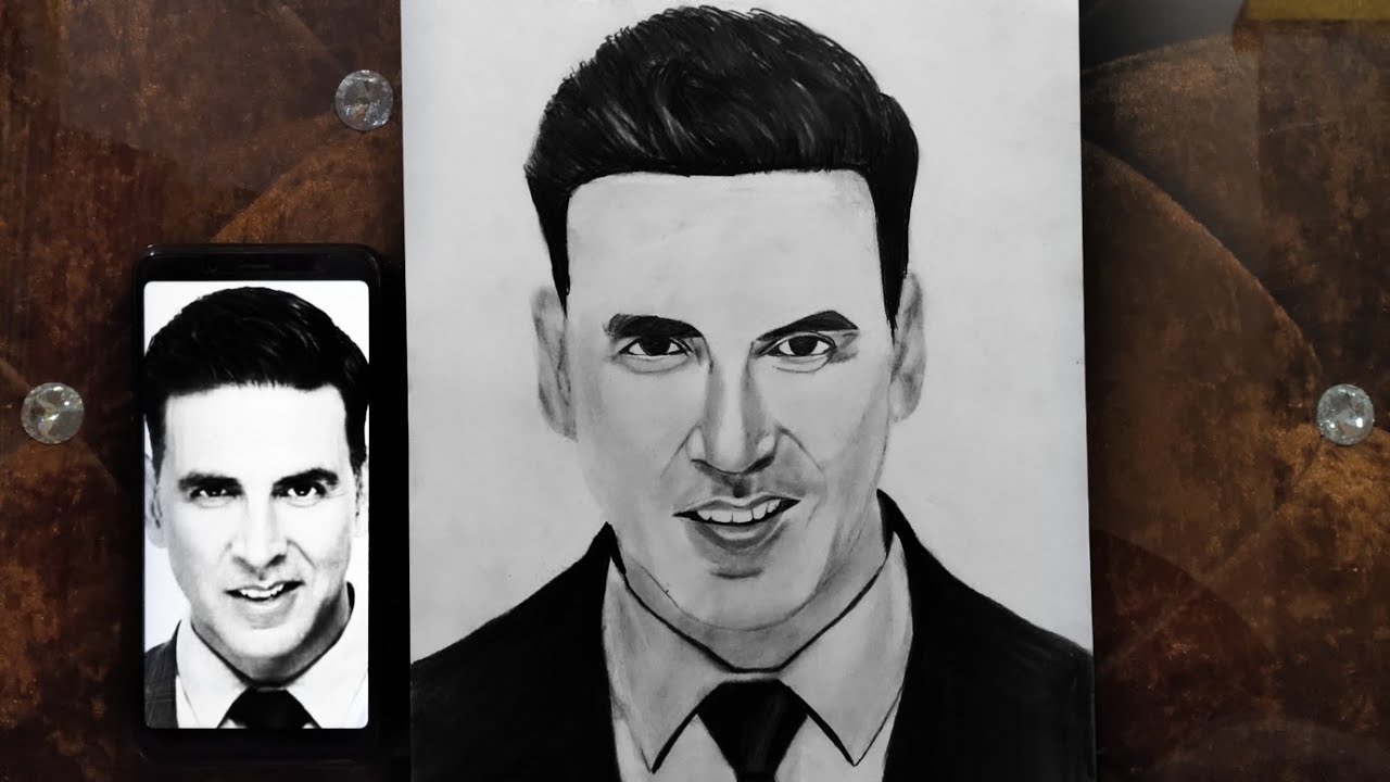 How to draw Akshay Kumar || Bollywood Actor || Realistic Sketch - YouTube