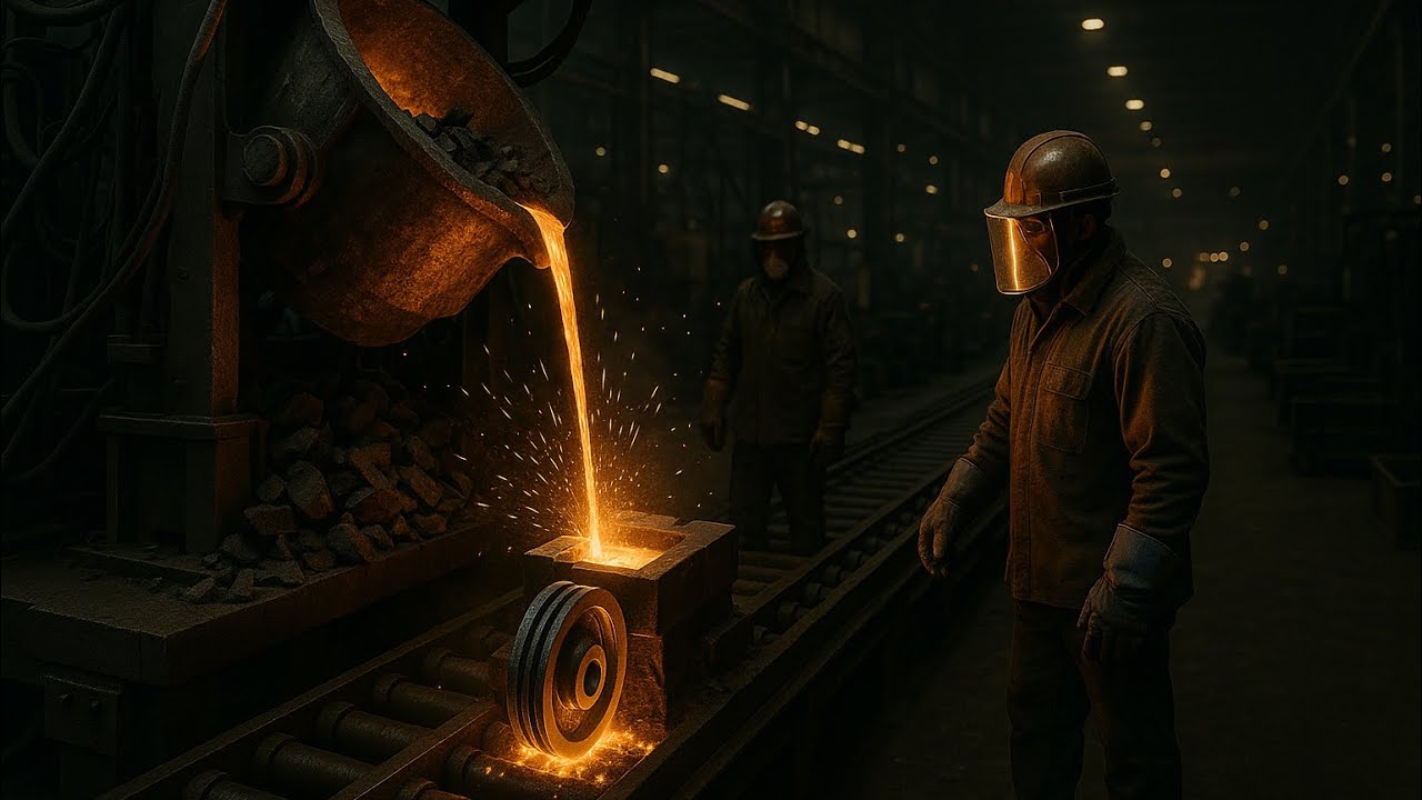 Manufacturing Process of V Belt Pulley Through Iron Casting | Pulley ...