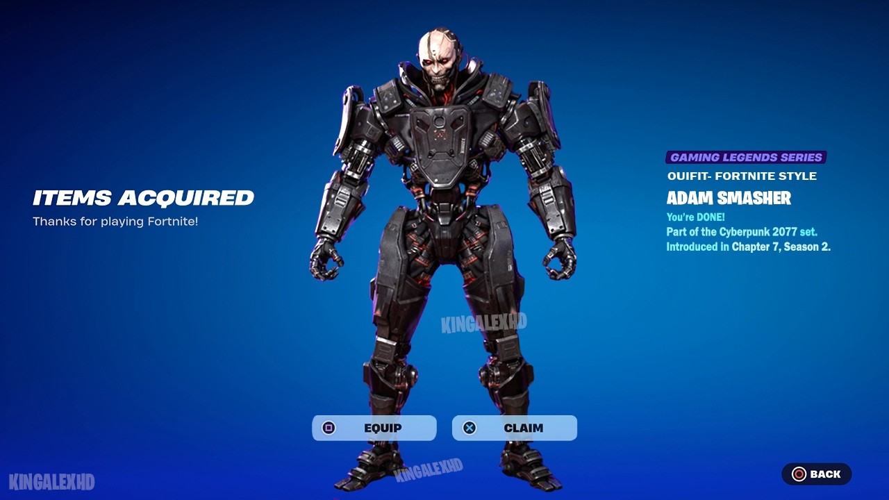 How To Get Adam Smasher Skin NOW FREE In Fortnite (Unlocked LEGO Adam ...