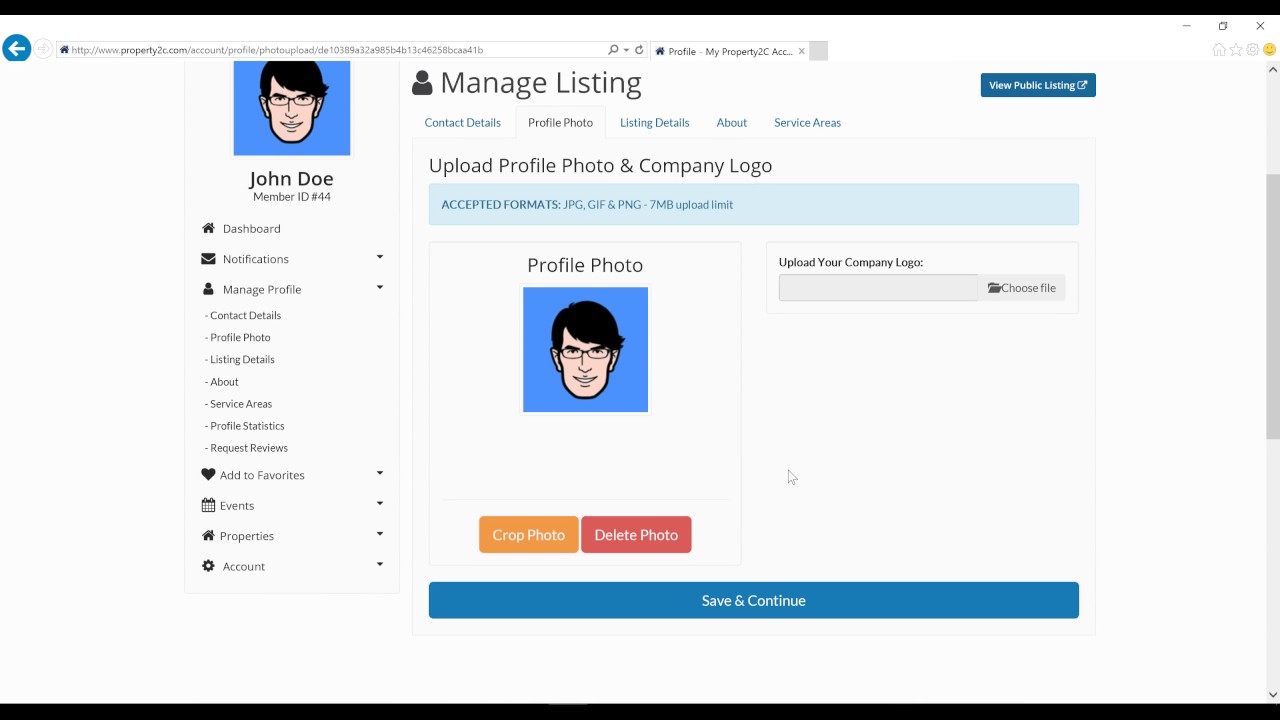 Tutorial 02 - How to set up your profile on www.property2c.com - YouTube