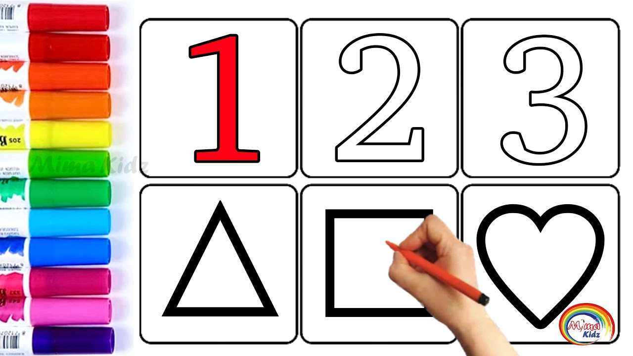 One two three | 123, 123 Numbers | 1-100 counting | Shapes | Learn to ...