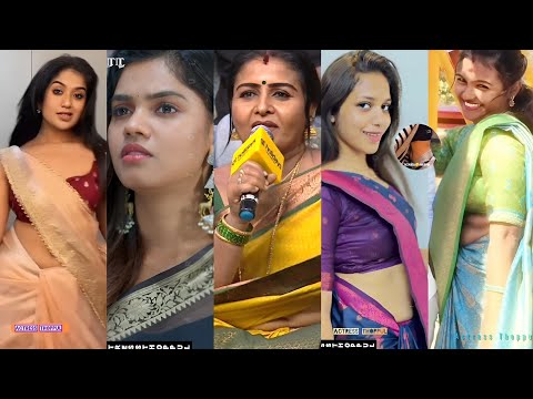 Serial actress Saree Navel Show 🥵 | Hot Saree Navel Show | #tamil #actress #saree #navel #dance