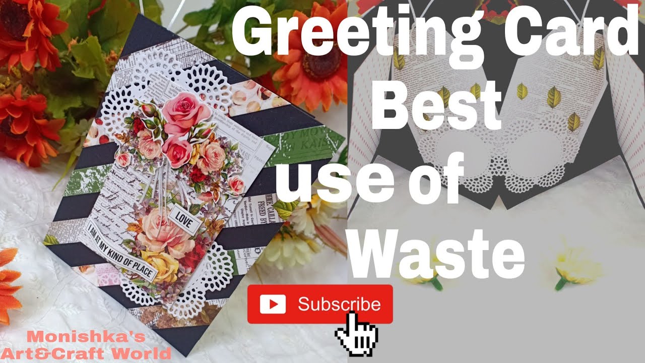 Greeting Card Ideas || Best out of waste || Card making using left over ...