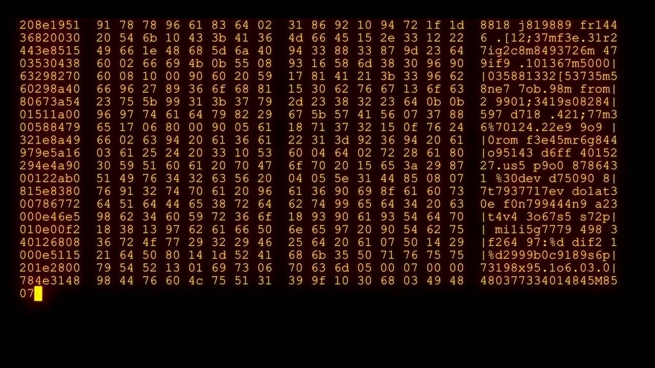 1H Long Relaxing Coding Screensaver Encrypted Programming Code Video VJ Loop no sound, no music ...