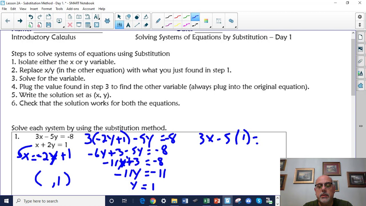 Lesson 2A - Solving a System of Equations by Substitution - YouTube