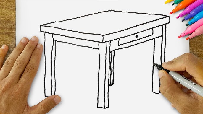 How To Draw A Table Easy Drawings Youtube
