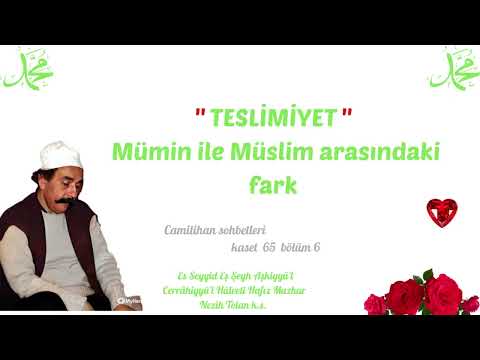 ''TESLİMİYET''  Mümin ile Müslim arasındaki fark..  Aşk-i Hafız Mazhar Nezih Tolan k.s. 🌹❤️