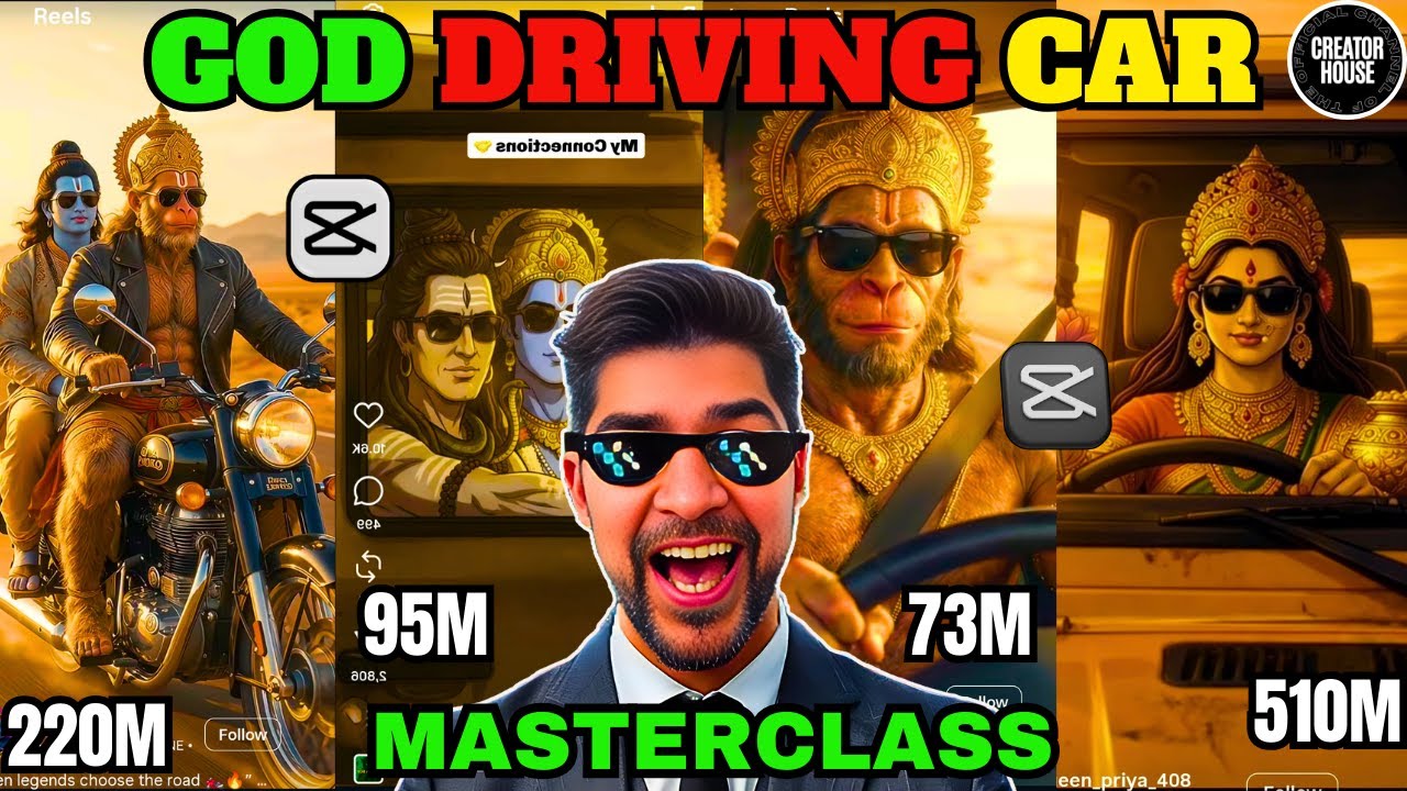 GOD driving Car Reels Editing | Bhagwan Ji Driving Car Ai Video Editing ...
