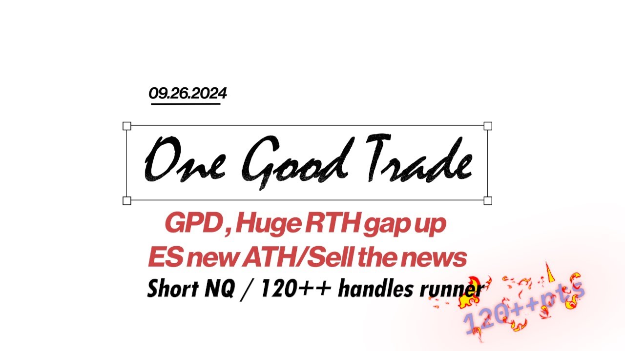 2024-09-26, ICT CONCEPTS, LIVE execution, GPD sell the news, Huge RTH ...