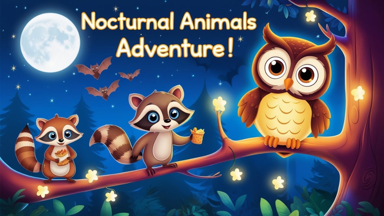 Nocturnal Animals Adventure! 🦉🦇 Learn About Night Creatures for Kids ...