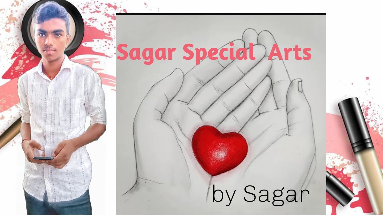 how to draw hand with dil and hand in dil - YouTube